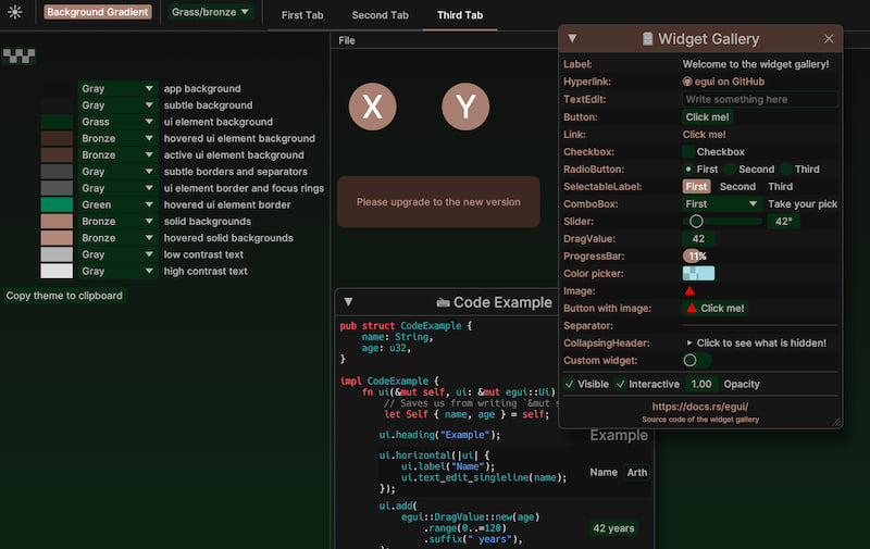 rust egui background color