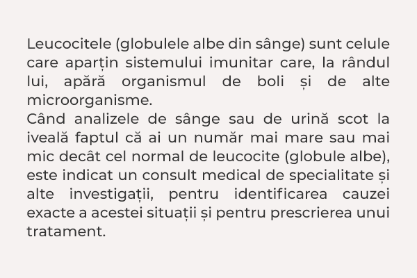 Leucocite in sange si urina - Ce arata valorile mari si mici